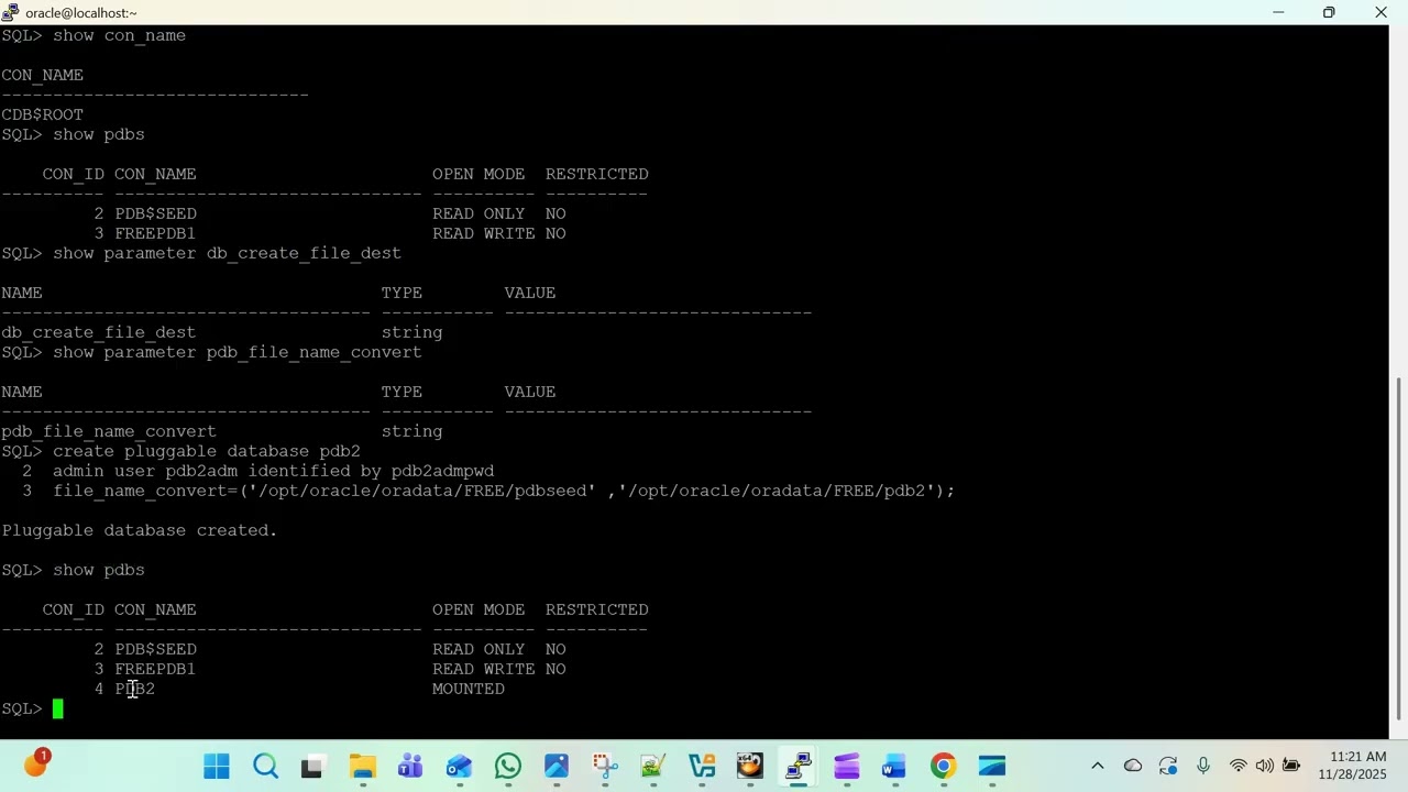 Create Pluggable Database (PDB) from scratch in Oracle 19c / 23ai