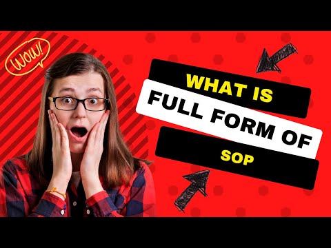 What is full form of SOP ? l sop l how to write sop