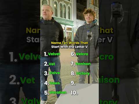 Name 15 Words That Start With Letter V