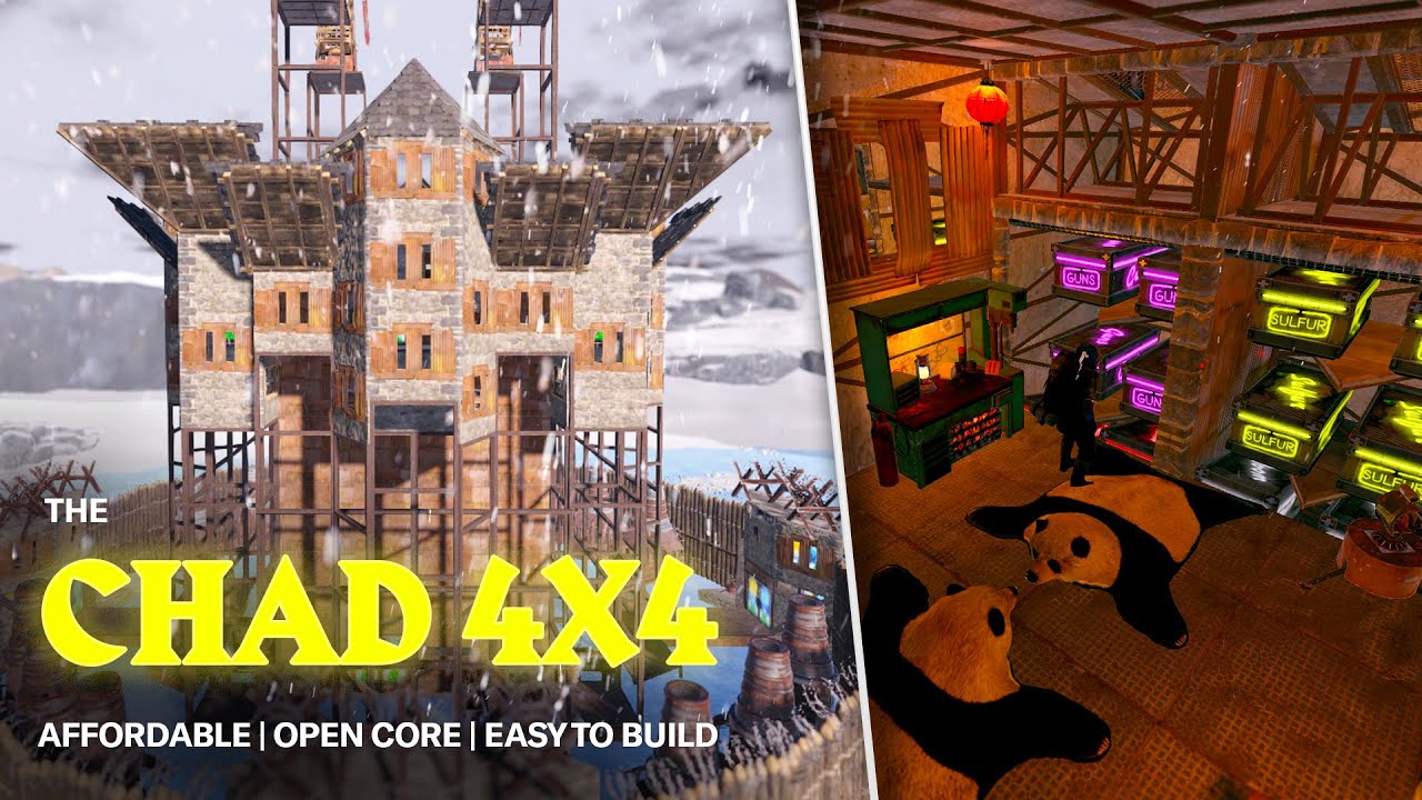 THE CHAD 4X4 - The CHEAPEST Clan Base In RUST | Open Core + Wide Gap | Build Tutorial 2022