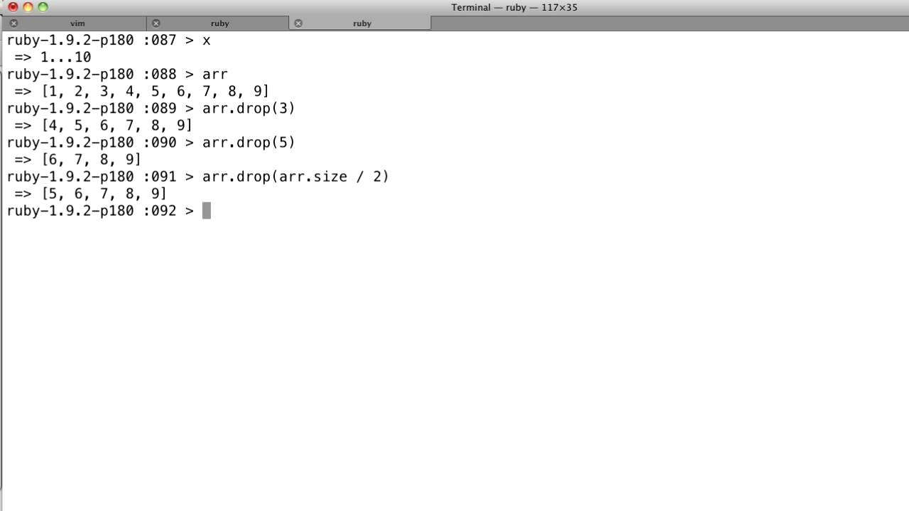 Ruby Enumerable methods: drop, drop_while