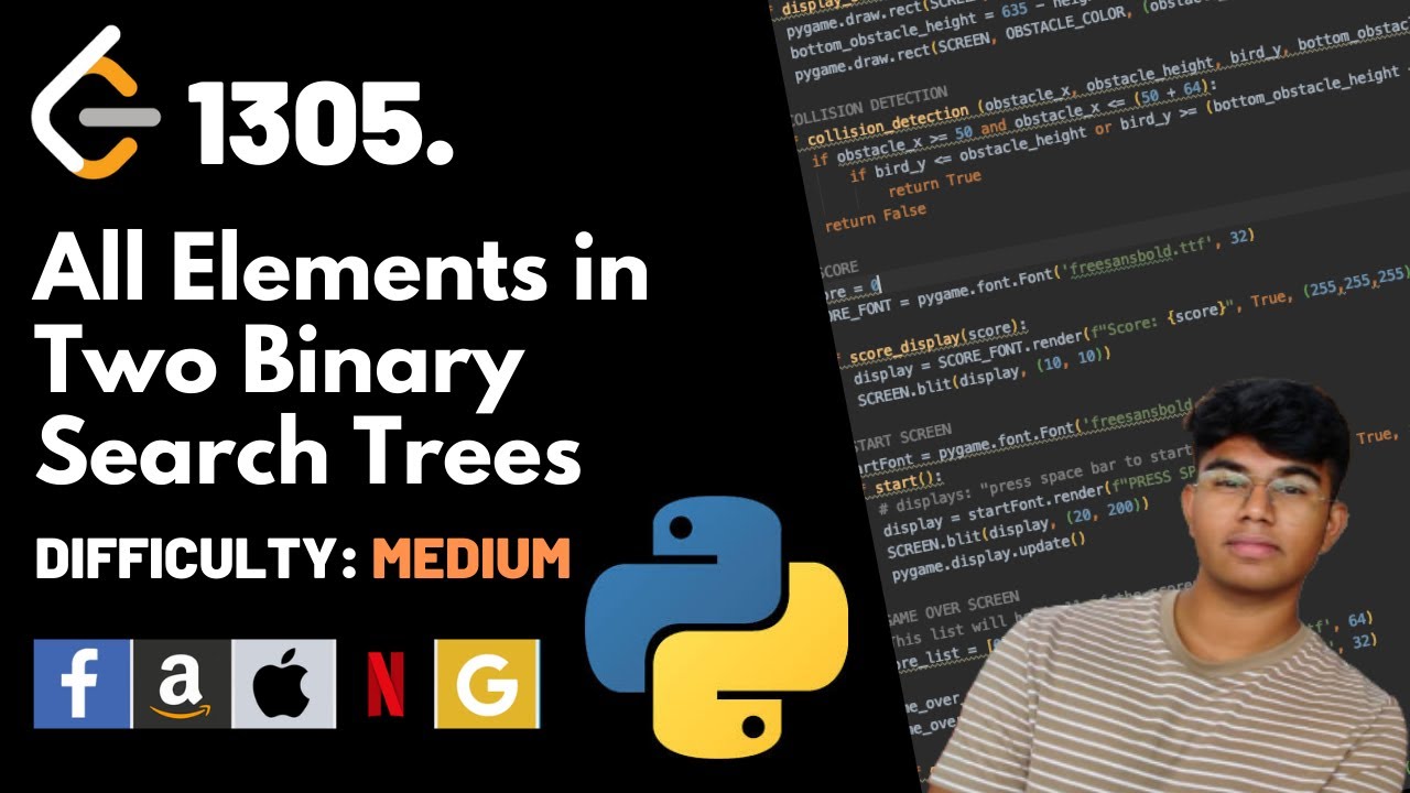 All Elements in Two Binary Search Trees | Leet code 1305 | Theory explained + Python code