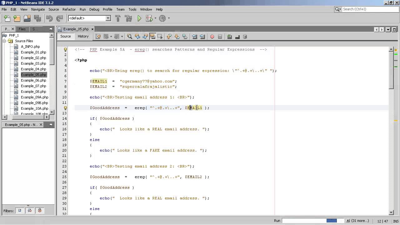 PHP - Regular Expressions and Patterns