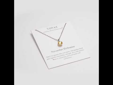 November (Topaz) Birthstone Necklace Created with Zircondiaยฎ Crystals by Philip Jones Jewellery