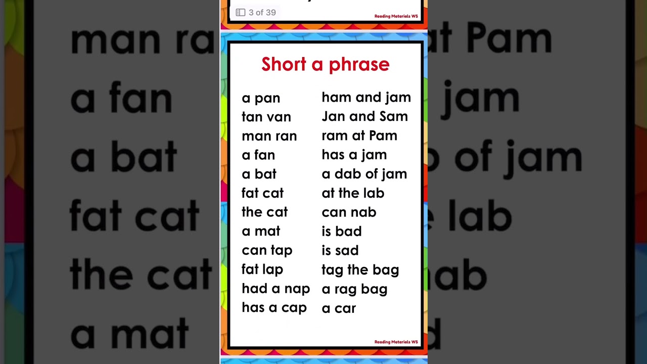 Beginning Reading Set 1  #reading #readingcommunity  #readings  #education #assessment