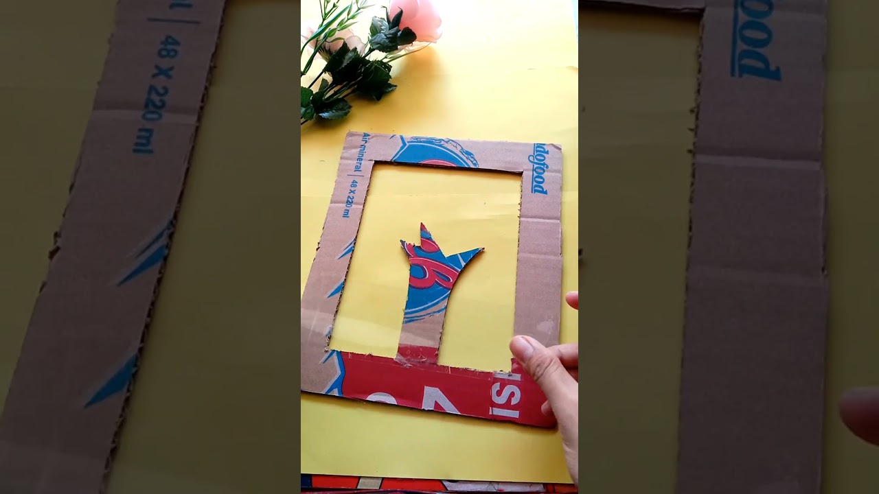 making a flower collage from used cardboard #diycrafts #flowercollage