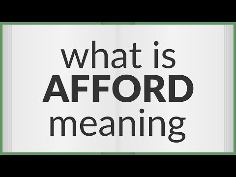 Afford | meaning of Afford
