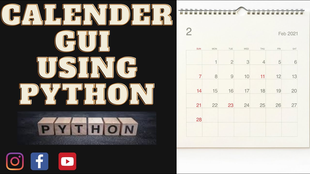 Display Calendar Of Any Year Using Python | Python GUI Coding | Learnonpy |