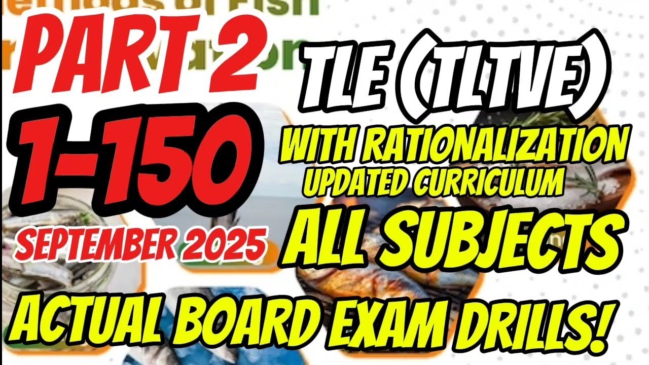 150 TLE | TLTVE LET ACTUAL BOARD EXAM DRILLS| SEPTEMBER 2025 PART 2