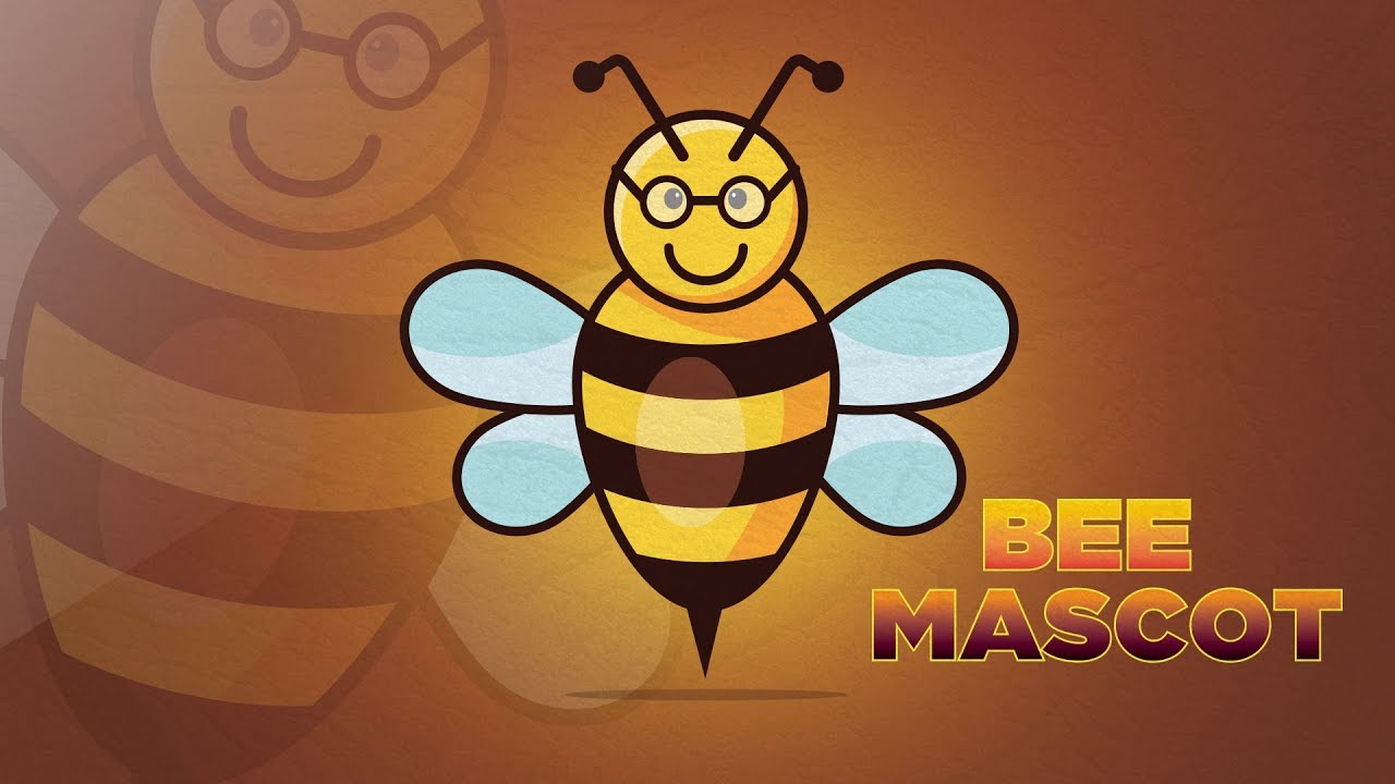 BEE MASCOT LOGO |  Illustrator CC Tutorial | Graphic Design |