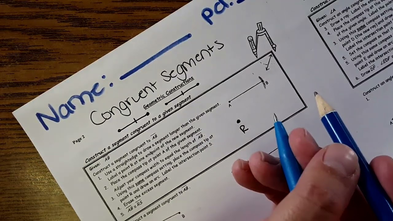 Geometric Constructions Page 2 Congruent Segments