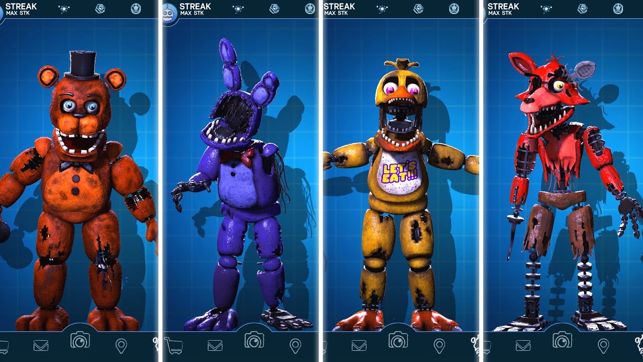 FNAF Withered Animatronics Workshop Animations