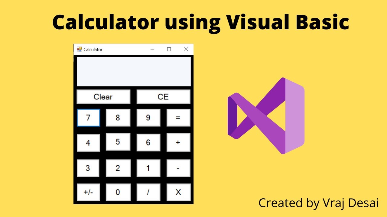 Build Calculator with GUI using Visual Basic