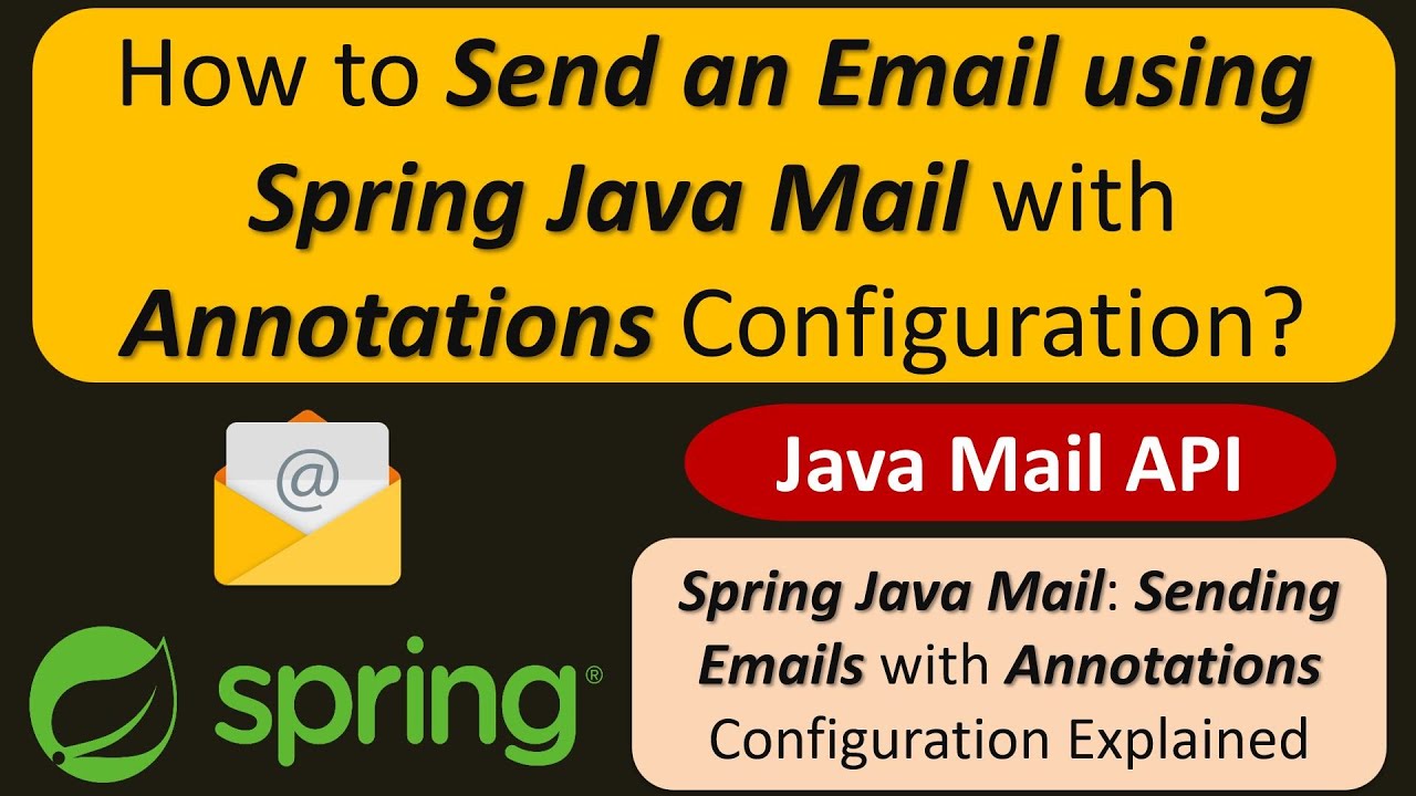 How to Send an Email using Spring Java Mail with Annotations Configuration?  |  Spring Java Mail