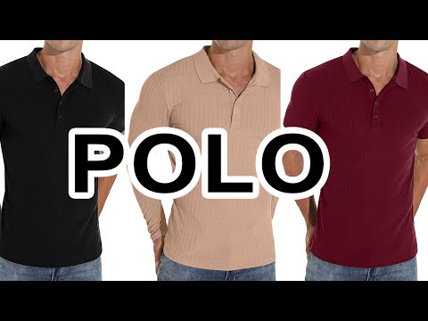Men's Polo Shirts Stretch Slim Fit Casual T Shirts for Work