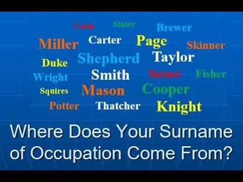 What Does Your Occupational Surname Say About You?