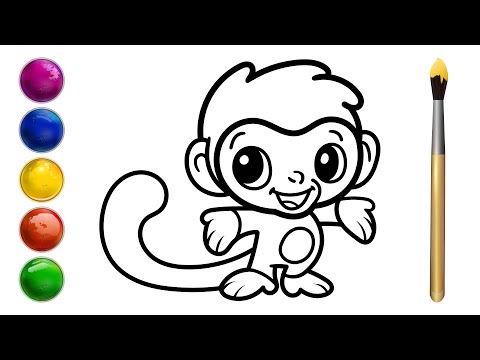 How to Draw a Monkey π Coloring for Kids + Free Printable Page