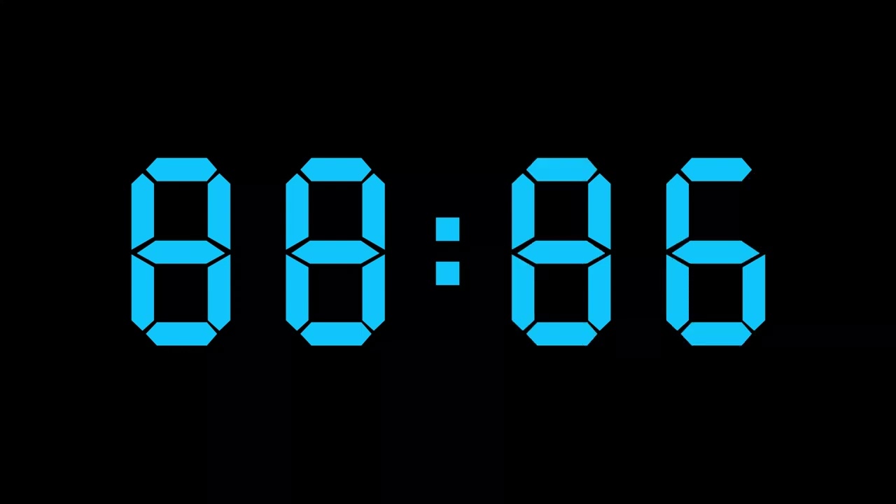 Digital blue timer countdown 10 to 0 seconds free download