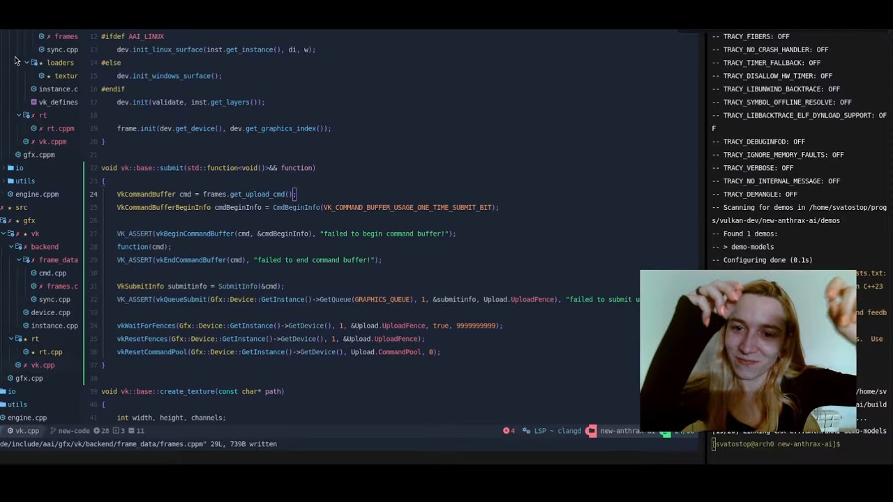 writing my own game engine (vulkan/c++) //  my tears are zeros and ones 🌦️