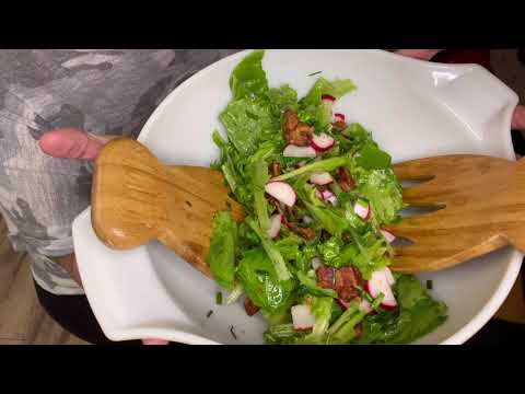 Wilted Lettuce Salad with Hot Bacon Dressing