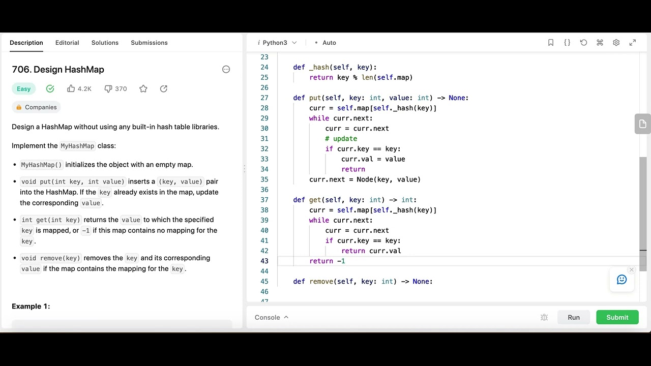 Design HashMap - Leetcode 706 - Linked List - Python
