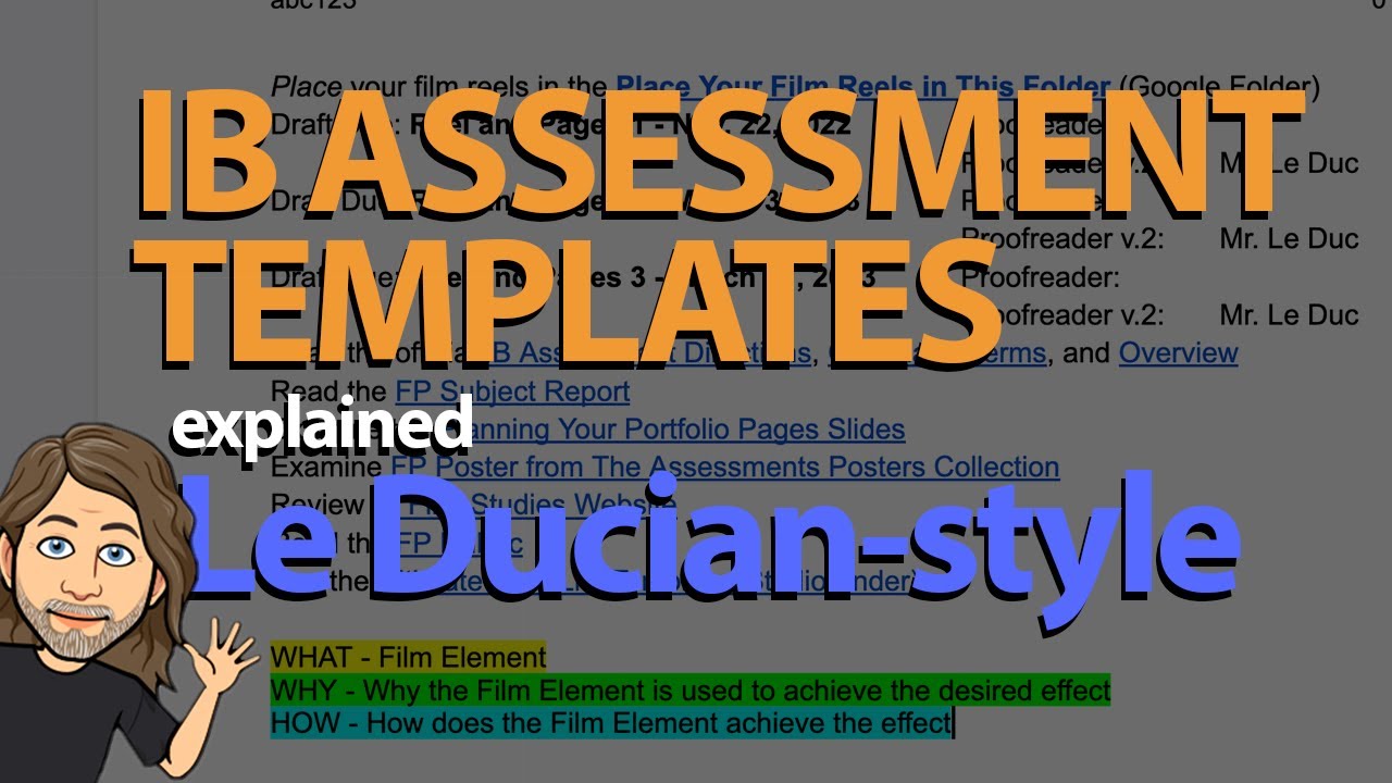LeDucian Explanation of the IB Assessment Templates for 2023