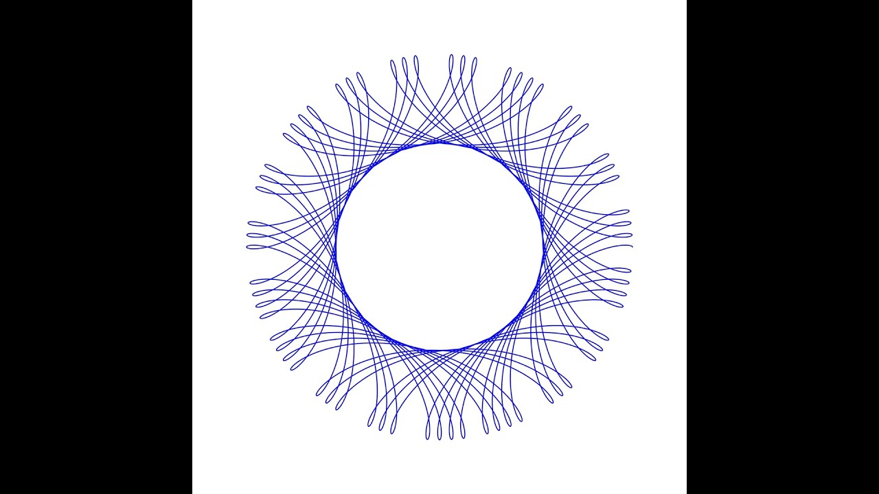 Animation of Spirograph with Fixed Pen Hole and  Fixed Inner Radius