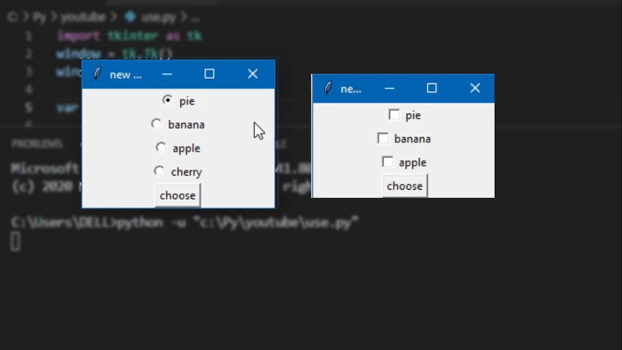 TkInter's radio buttons and check buttons
