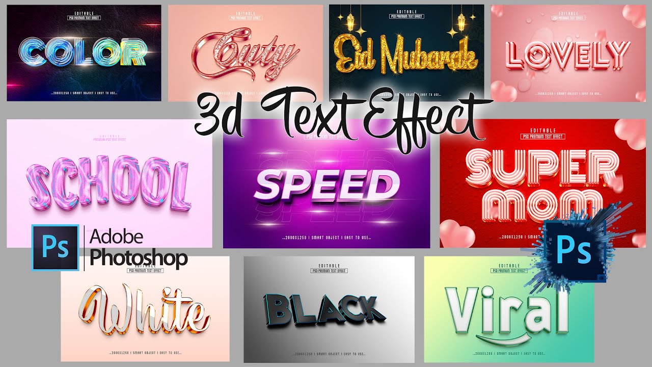 Free Premium PSD | 2023 Mockup 3D Text Effect Photoshop Download Part 79
