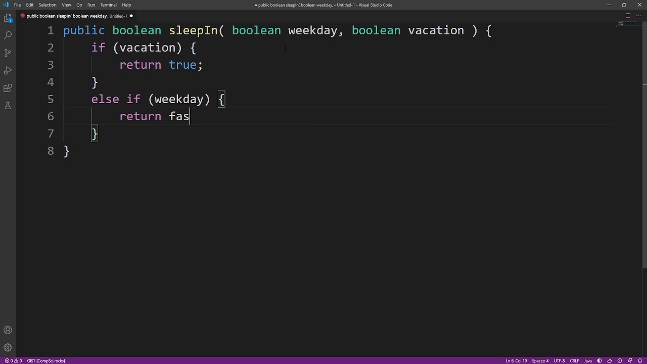 sleepIn CodingBat Solution
