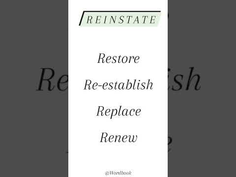 Reinstate || Learn new vocab @wordbook #reinstate