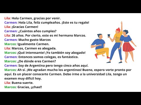 Practice Reading in Spanish for Beginners. Carmen Visits Lila.Learn Spanish.