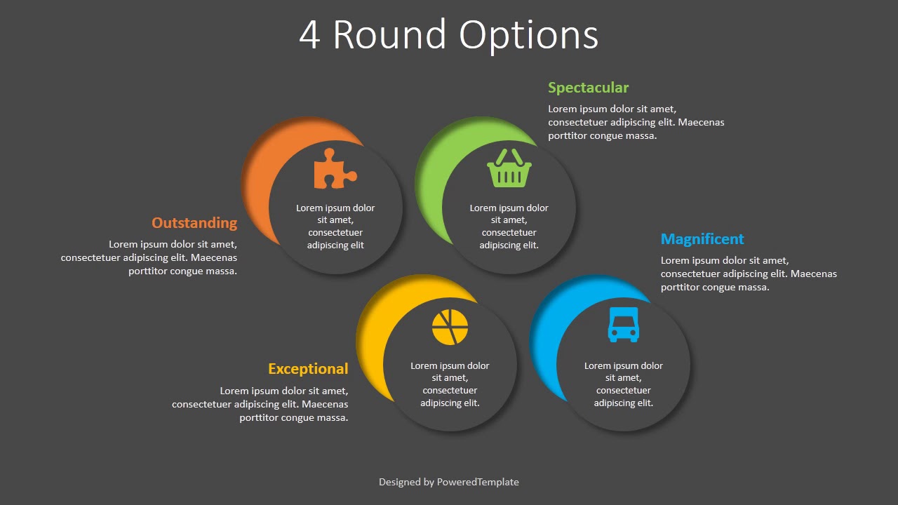 4 Cut Round Shapes Infographic - Free Google Slides theme and PowerPoint template
