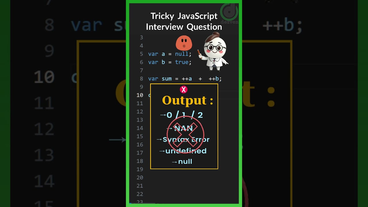 08 Tricky JavaScript Interview Questions And Answers #javascriptshorts #javascriptinterview