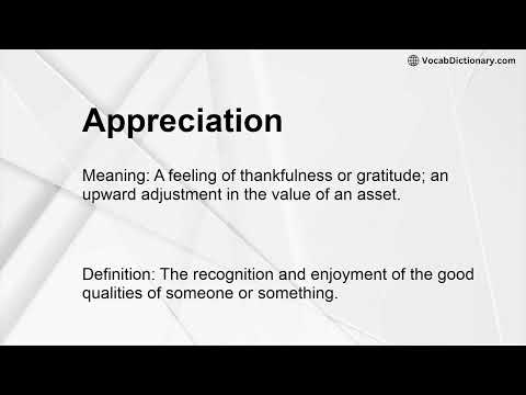Appreciation Meaning