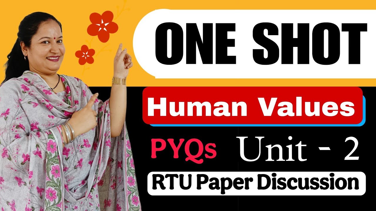 Human Values Unit 2 One Shot | PYQs + Important Topics | RTU/BTU | Dr. Rekha Mithal
