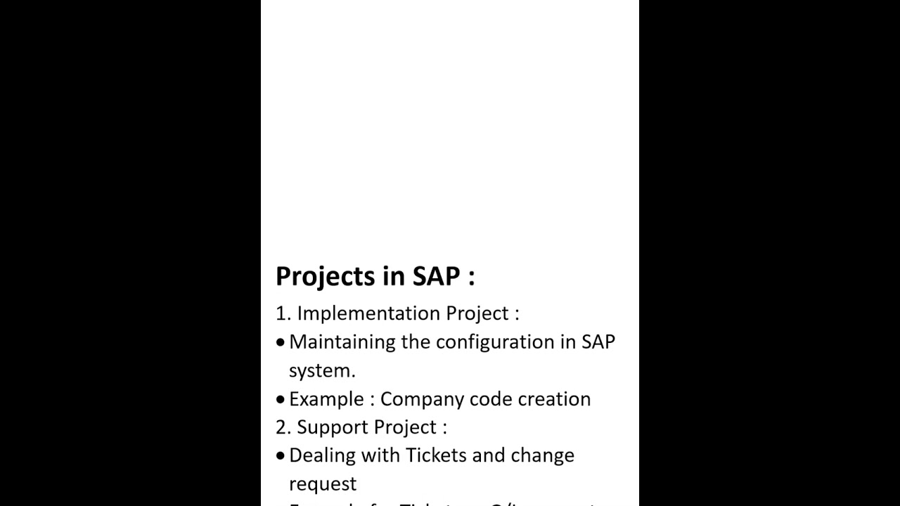 Projects in SAP