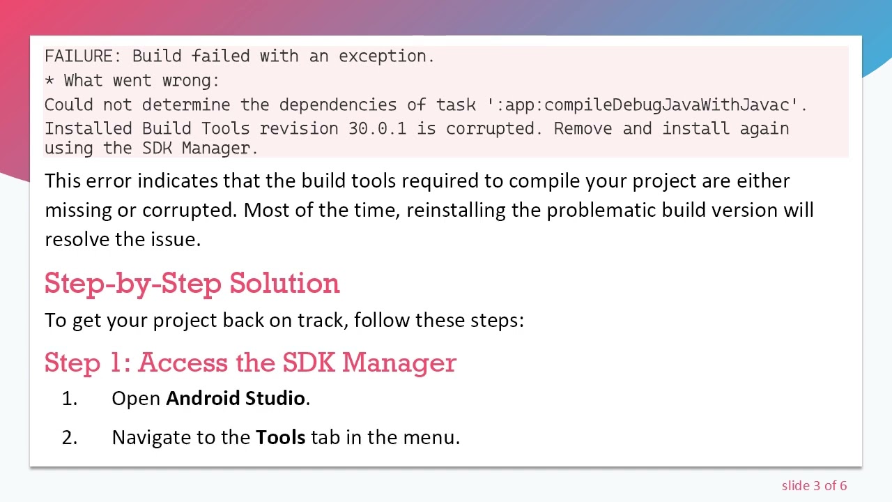 Resolving the Build Failed Error in Android Studio