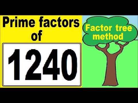 Prime factors of 1240. Prime factors decomposition of 1240. Factor tree method.