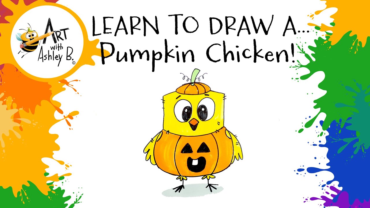 How to Draw a Pumpkin Chicken | Guided Drawing for Kids