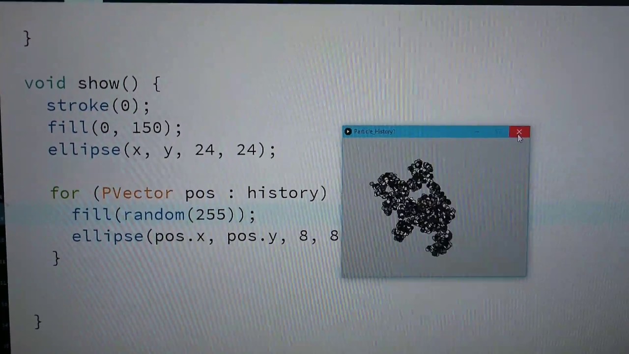 Drawing Object Trails translated into Processing