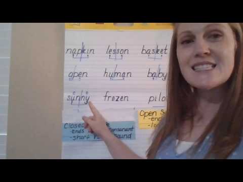 2nd Grade Phonics Lesson: open and closed syllables