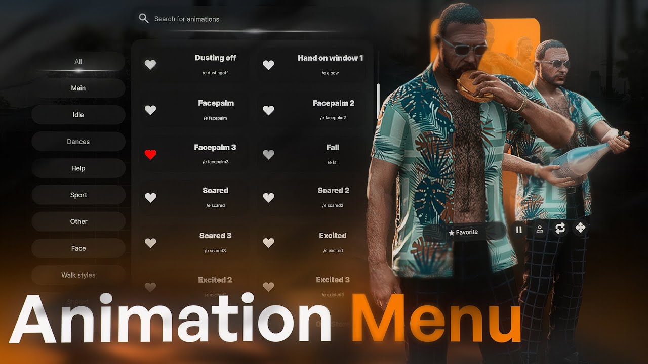 📋 SM ANIMATION MENU | Most Functional FIVEM Emote Menu  [STANDALONE]
