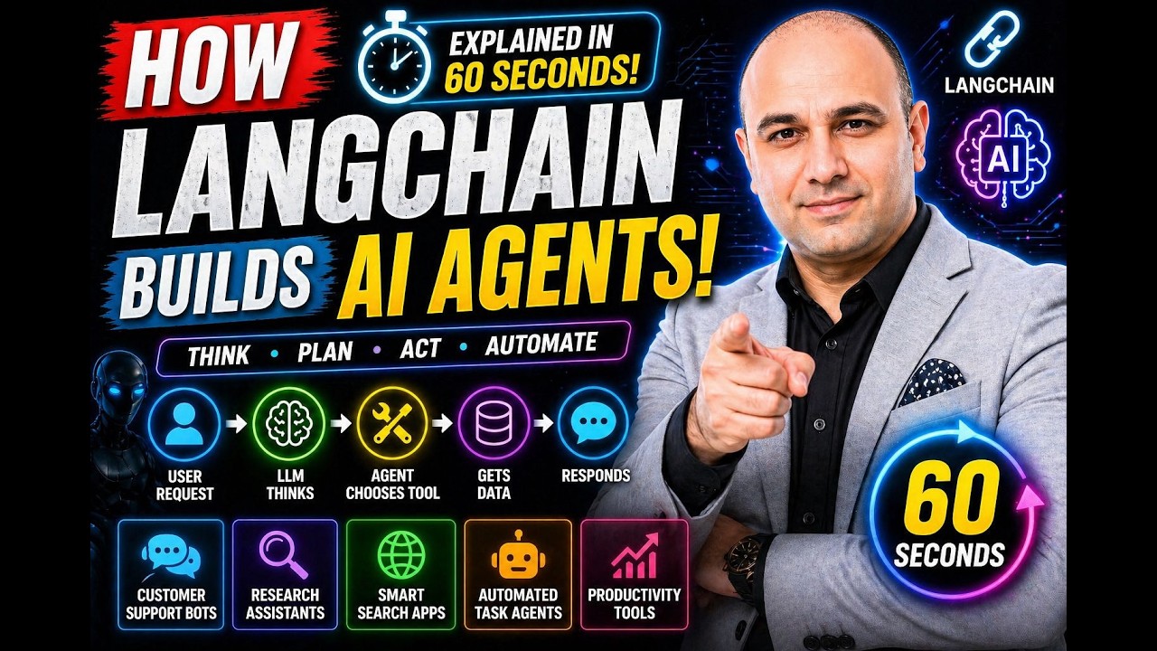 How LangChain Builds AI Agents — Full Explained (Think, Decide & Act!) 🤖⚡