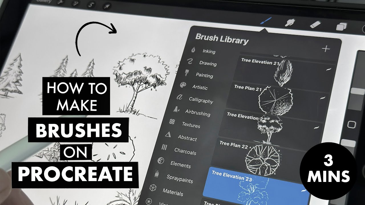 Create CUSTOM BRUSHES On PROCREATE For Architectural Projects ( + FREE downloadable brushes)