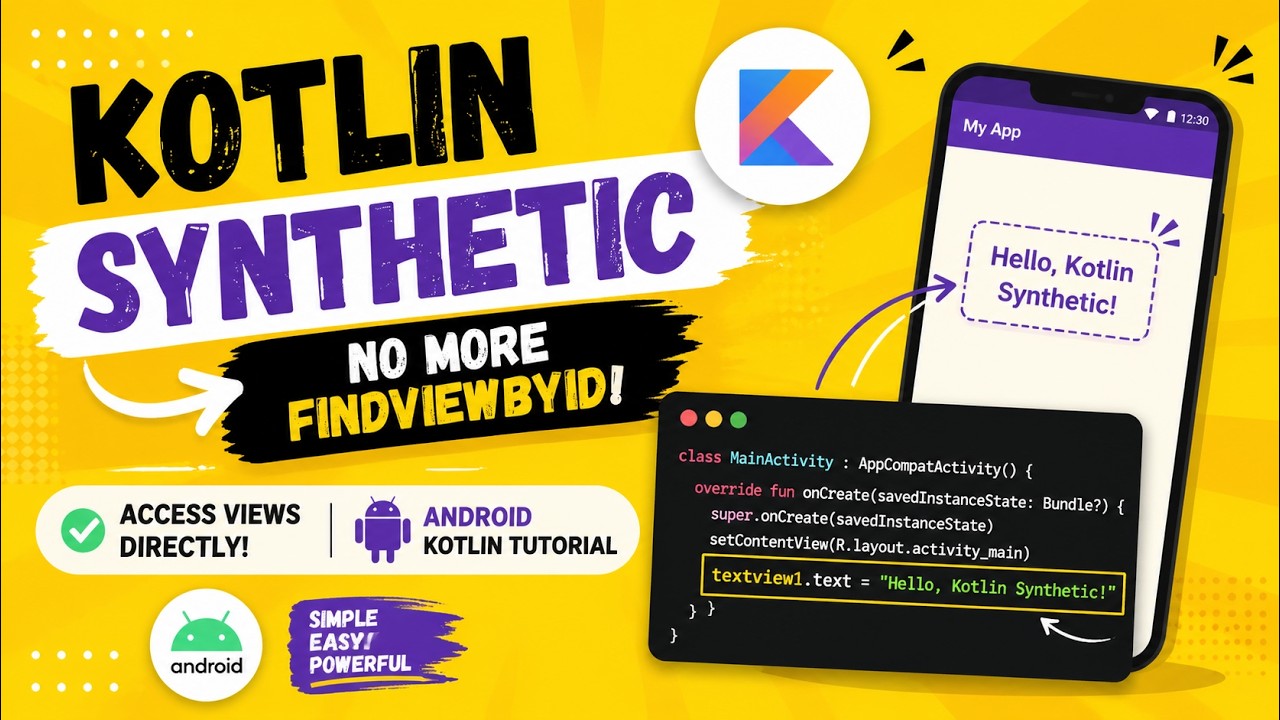 ANDROID - KOTLIN SYNTHETIC TUTORIAL || IN KOTLIN