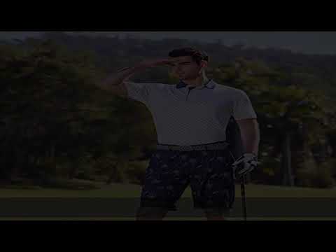 Golf Shirts for Men Dry Fit Short Sleeve Print Performance Moisture Wicking Polo Shirt