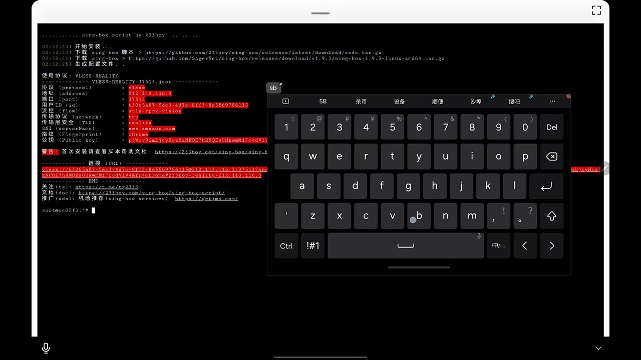 233boy出品sing-box一键安装脚本