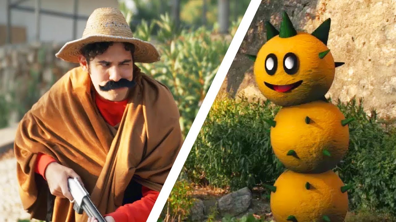 Super Mario vs Pokey in REAL LIFE - LokmanVideo
