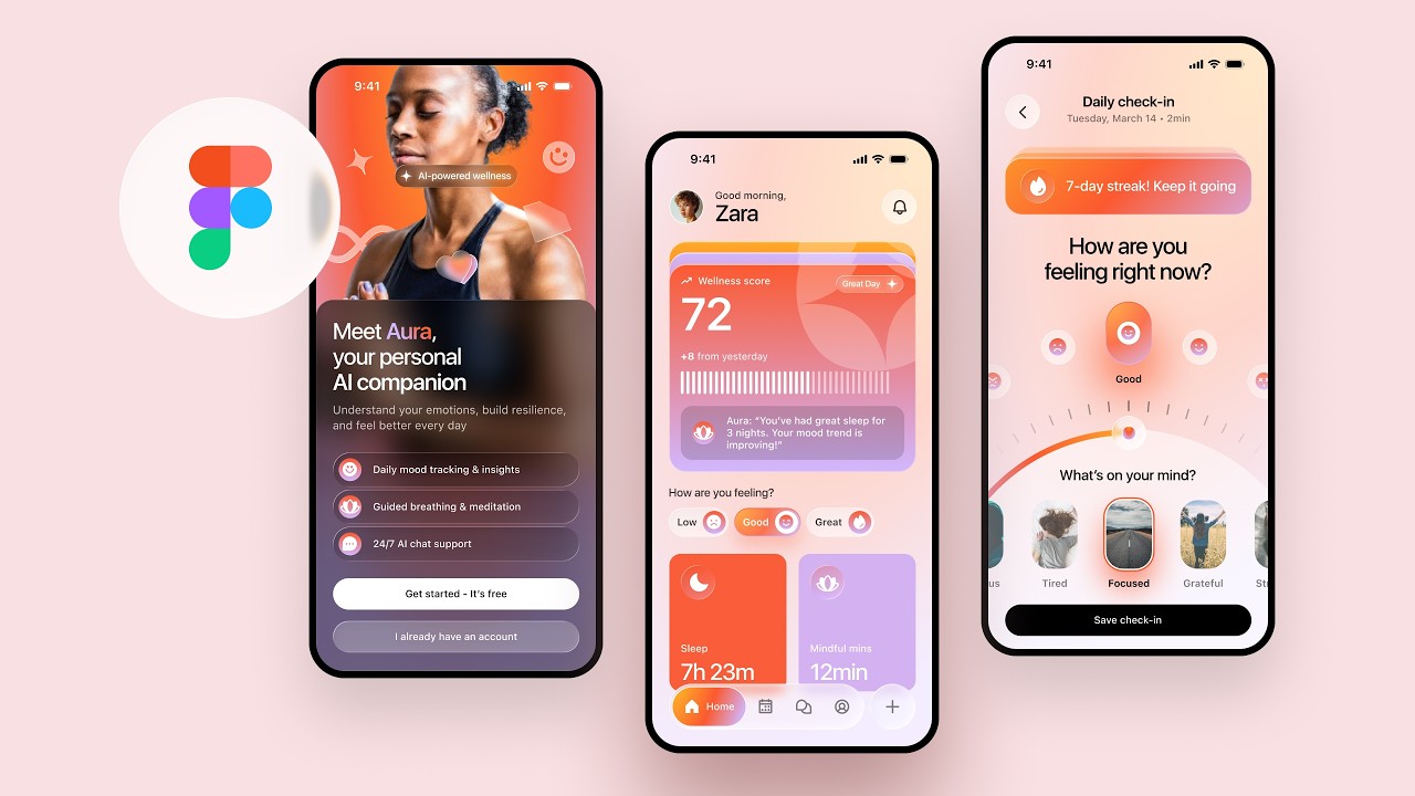 Figma App UI Design Tutorial in 2026 | Ai Wellness App Design